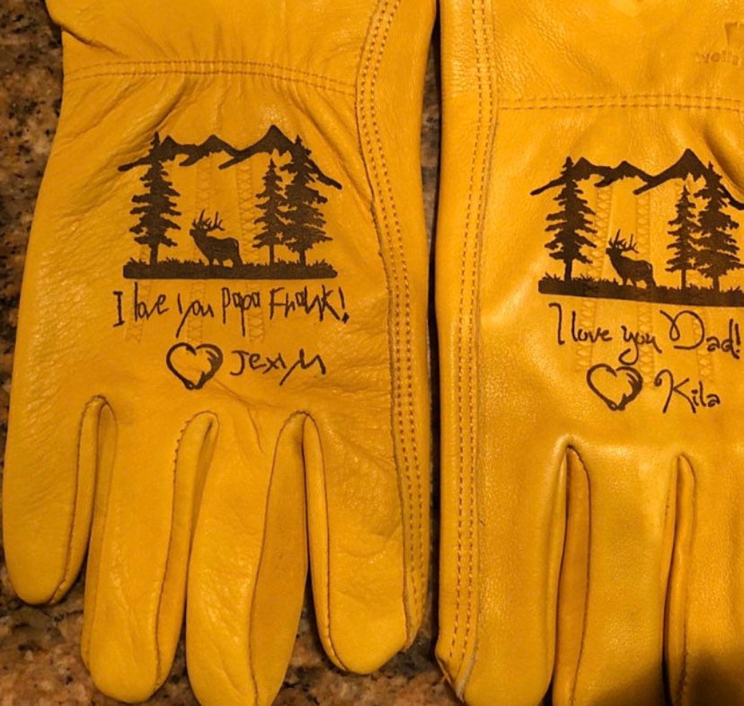 Heavy Duty Leather WORK GLOVES, CUSTOM Working Gloves, Personalized ...