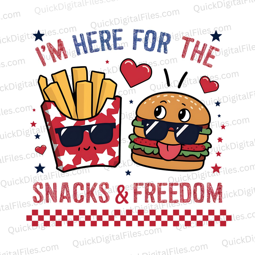 Snacks & Freedom - Patriotic Design | Fun and Playful American Graphic ...