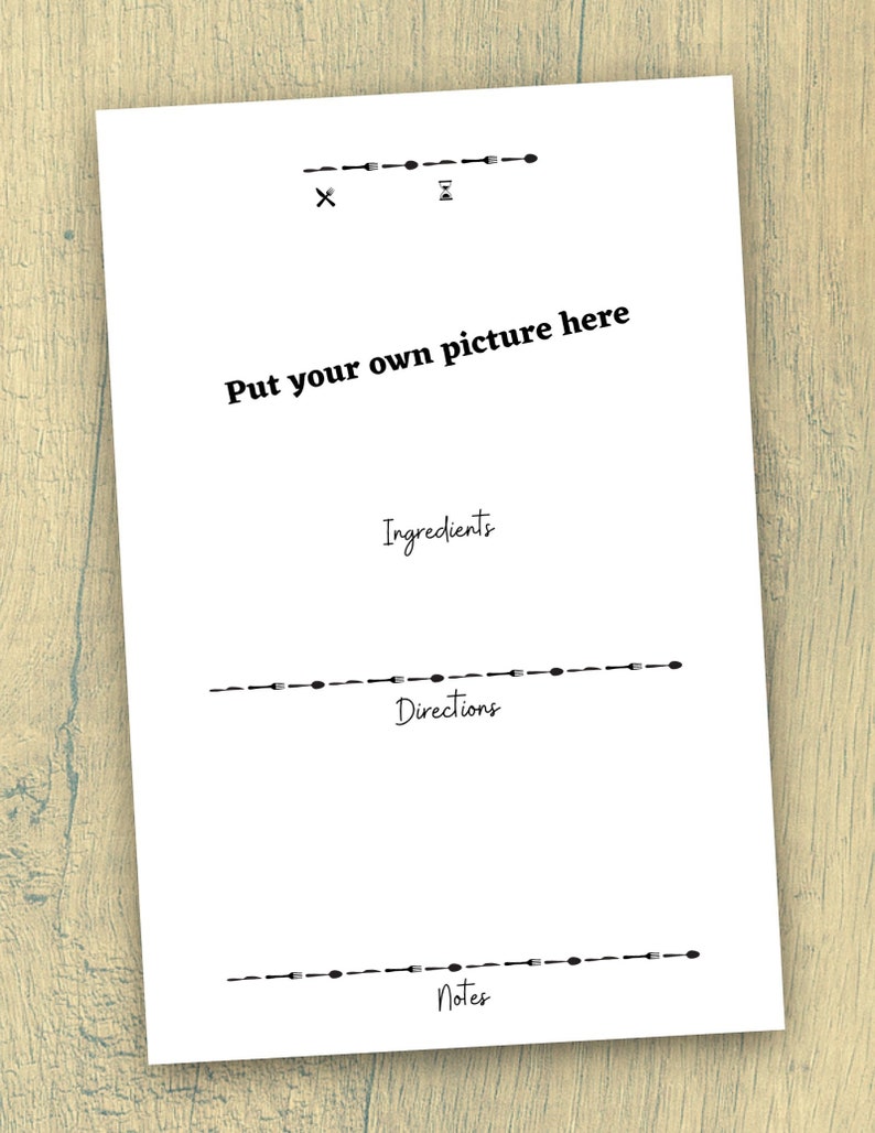 Editable Recipe Card Minimal Recipe Card Template Editable - Etsy
