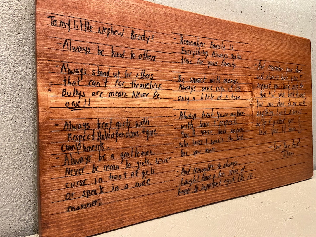 IN MEMORY HANDWRITING Personalized Laser Engraved Wood Sign, Customized ...