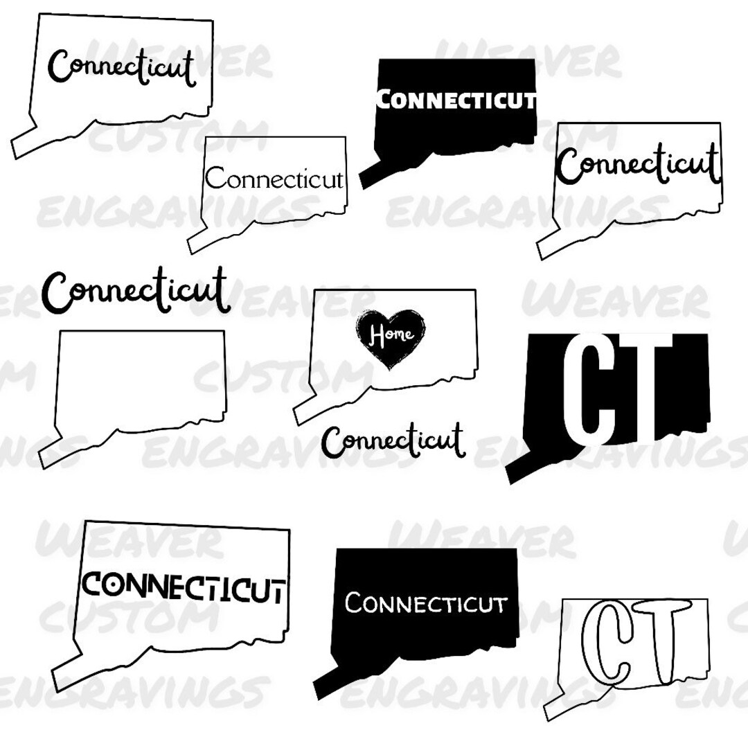 Connecticut State SVG PNG PDF, Connecticut Silhouette Cut File ...