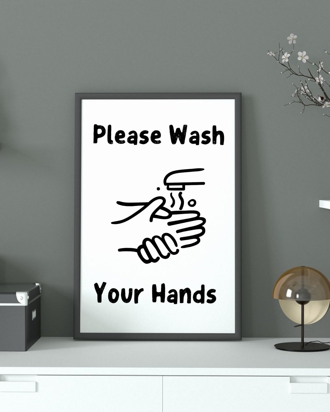 Please Wash Your Hands SVG PNG PDF - Printable Restroom Sign - Guest ...