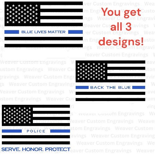 3 Police Image Pack SVG PNG PDF, Back the Blue, Blue Lives Matter ...