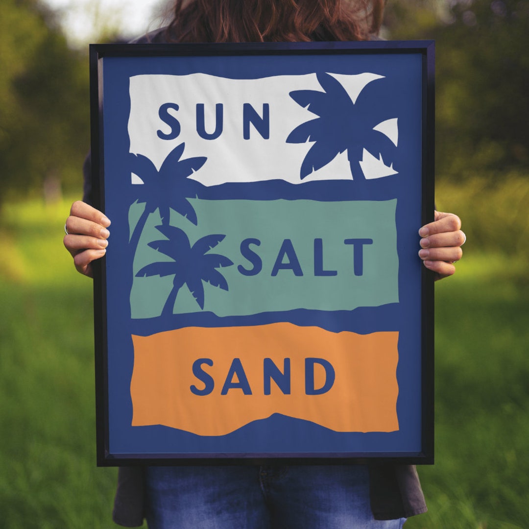 Sun, Salt, Sand - Beach Themed Graphic Design Svg PNG JPEG Pdf (digital ...