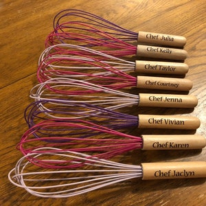 Gift for Him/her Laser Engraved Whisk, Personalized Whisk, Wooden ...