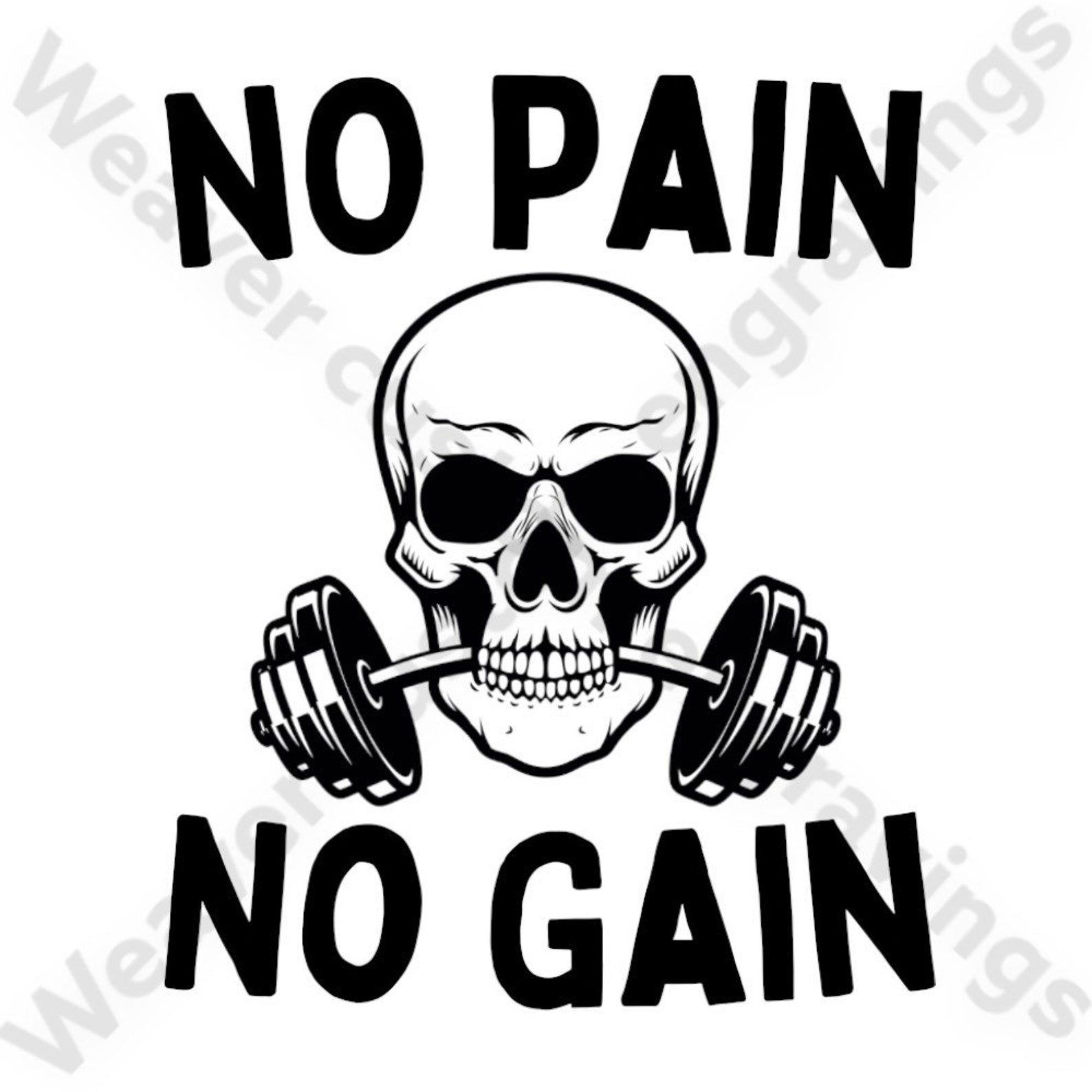 No Pain No Gain PNG SVG PDF Gym Sublimation Digital Design - Etsy