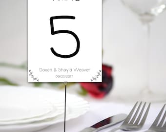 Wedding Painted Table Number 4x6 Wedding Table Sign Modern - Etsy