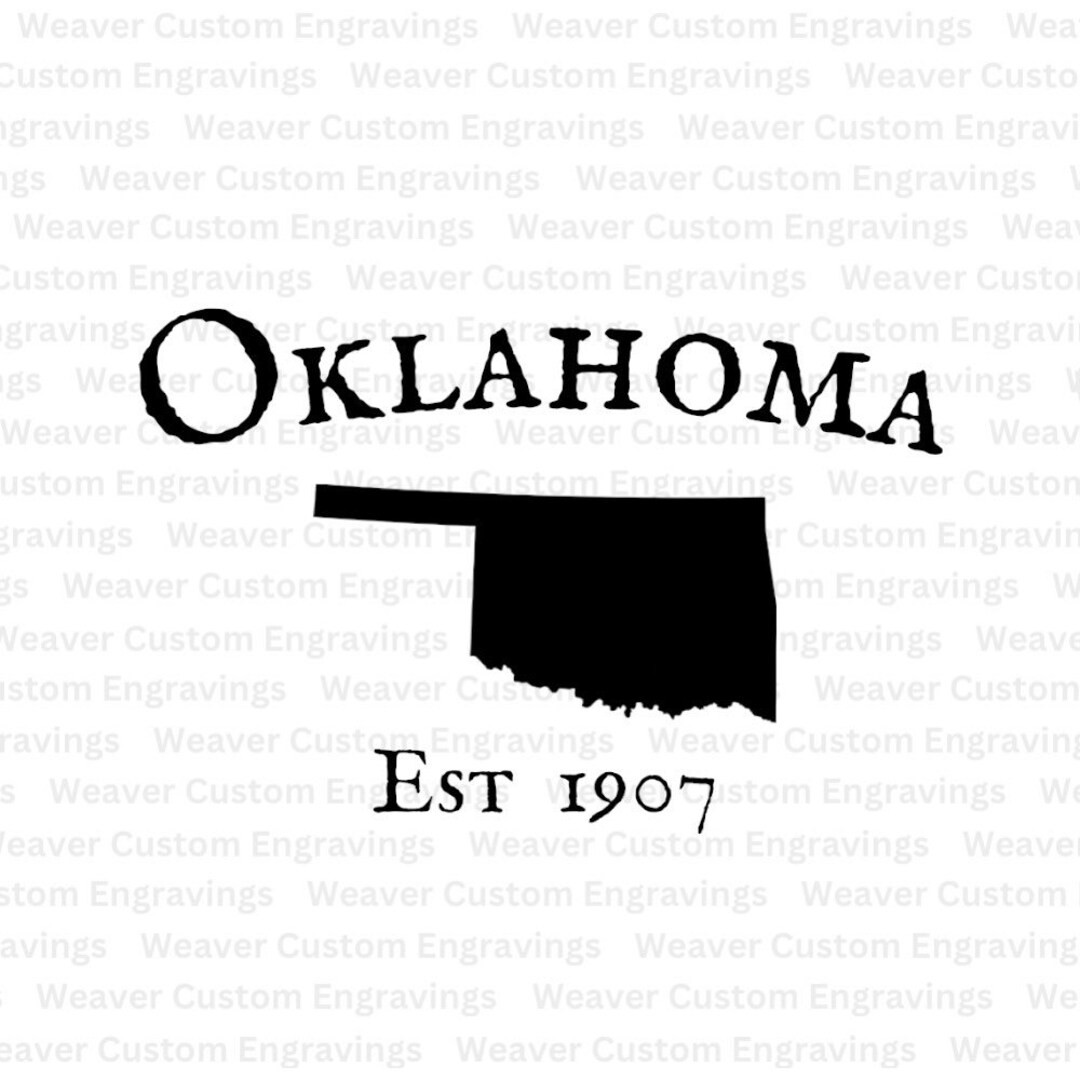 Oklahoma Outline With Established Date 1907 SVG and PNG, State of ...