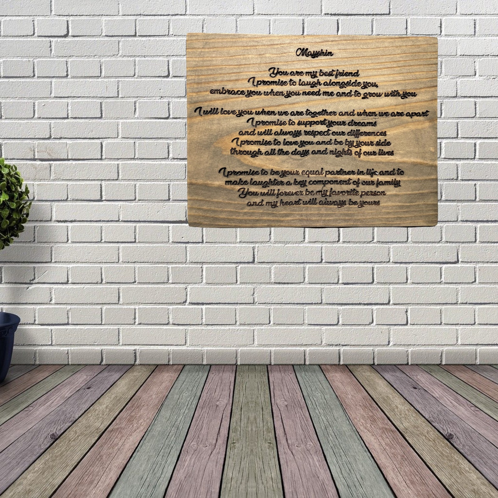 PERSONALIZED WEDDING VOWS Wood Sign Customized Wooden Sign - Etsy