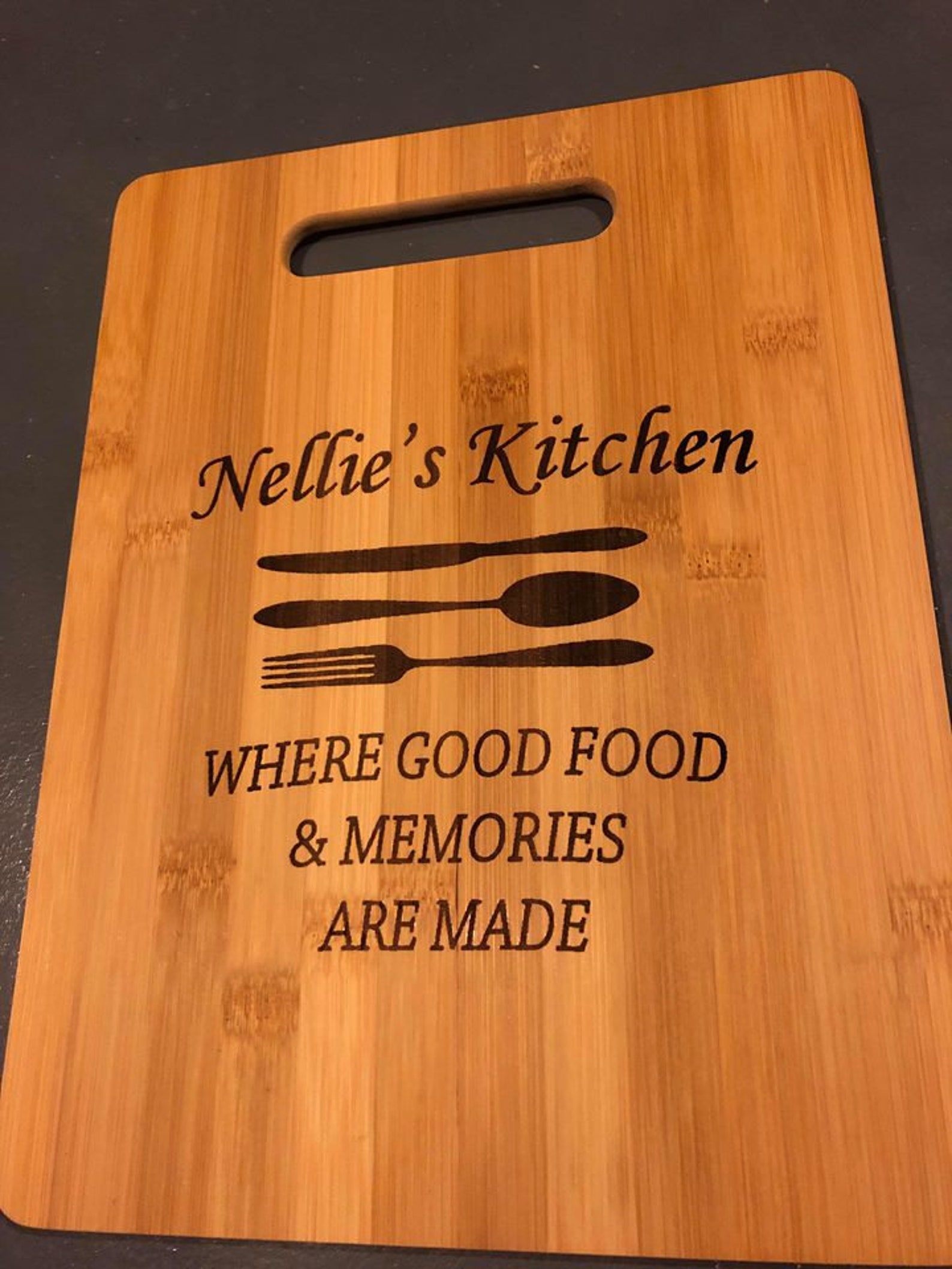 Mom Kitchen Engraved Custom Bamboo Cutting Board - Etsy