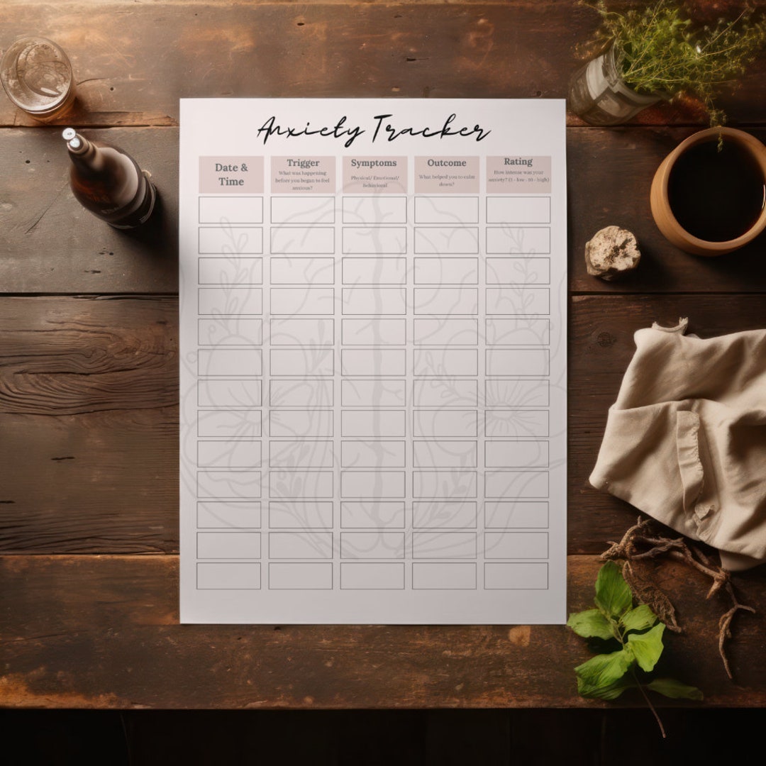 Printable Anxiety Tracker | Comprehensive Mental Health Log | PDF ...