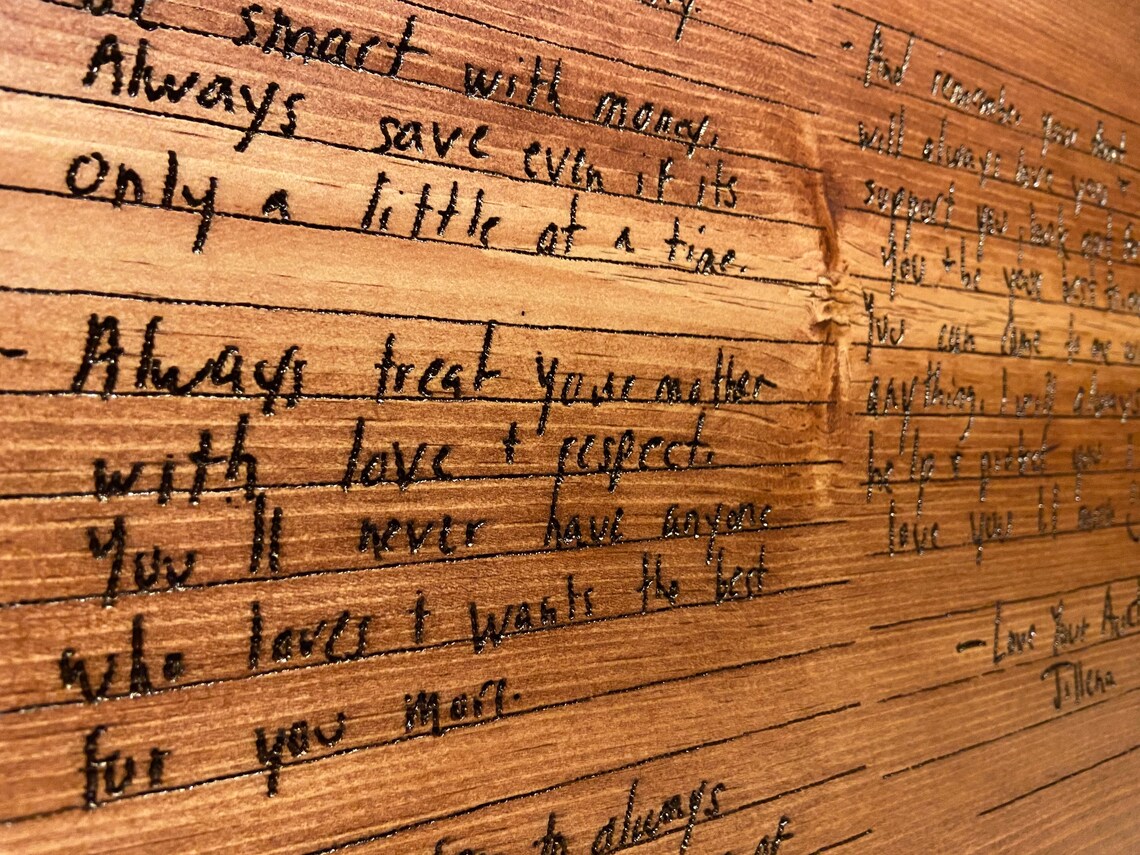 Memory Handwriting Personalized Laser Engraved Wood Sign | Etsy