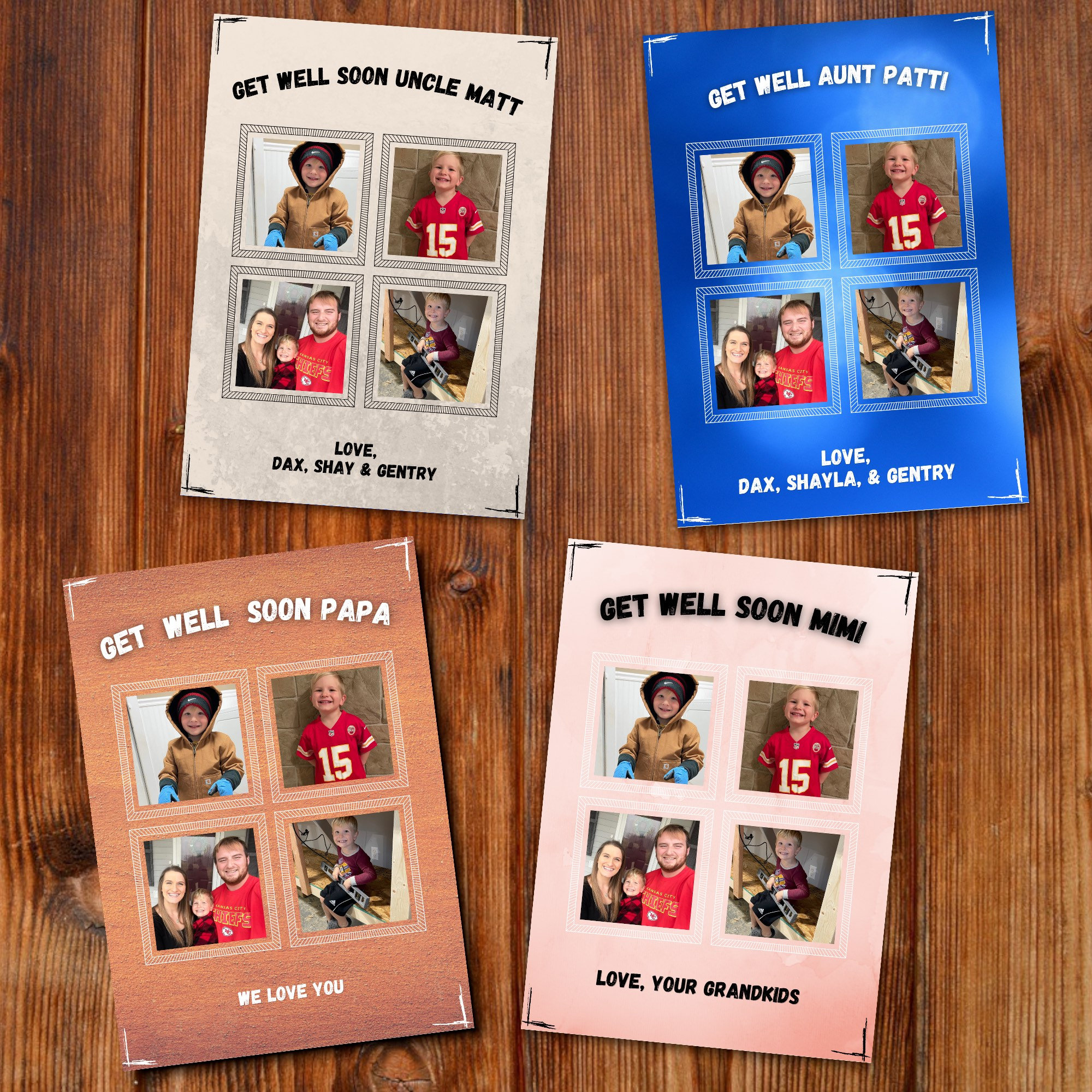 GET WELL SOON Printable Cards 4 Different Editable Templates - Etsy