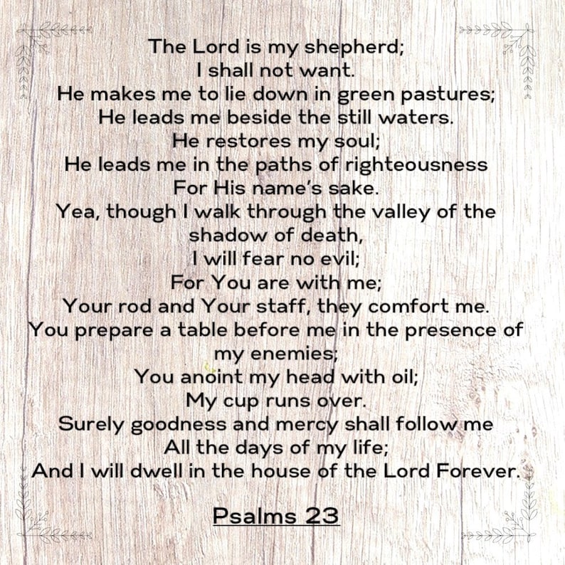 The Lord is My Shepherd SVG PNG PDF Psalms 23 Bible Verse - Etsy