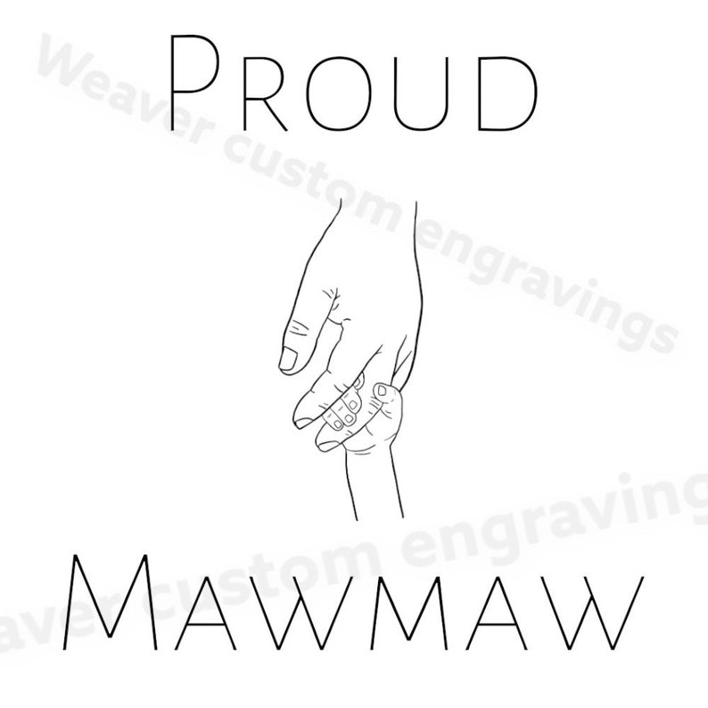 Proud Maw Maw PNG SVG PDF, Mawmaw Holding Child Hand Silhouette Vector ...