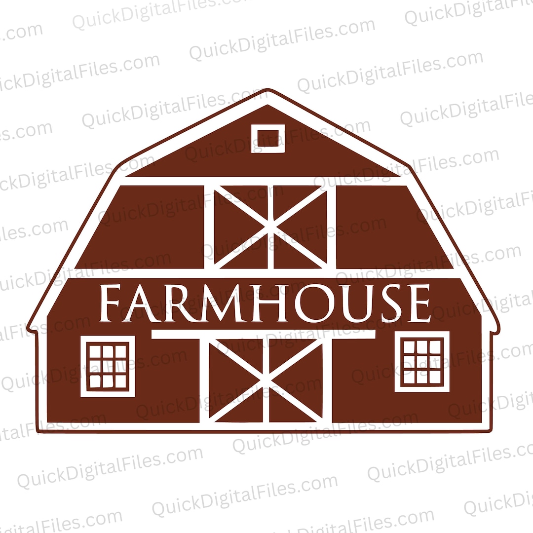 Rustic Barn Illustration | Farmhouse Design | Country Charm Graphic ...