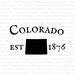 Colorado Outline Established Date 1876 SVG & PNG, Colorado Vector ...