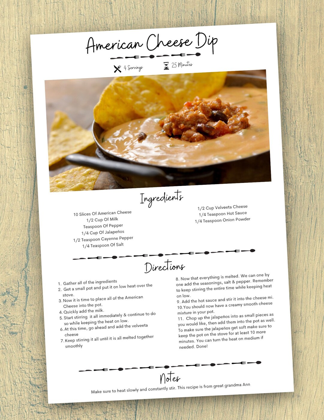Printable Recipe Card Template - Editable Cookbook Cards - Modern ...