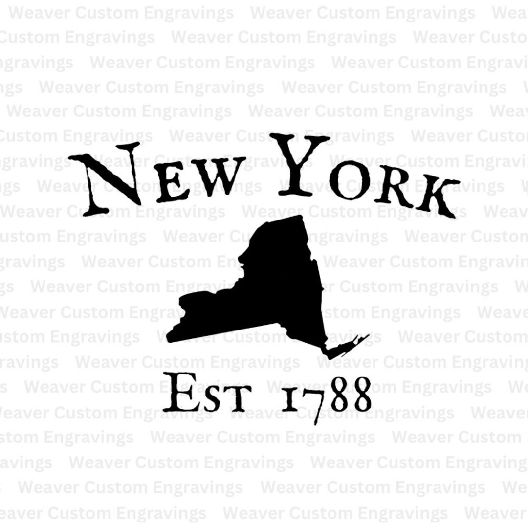 New York Outline With Established Date SVG and PNG, State of New York ...
