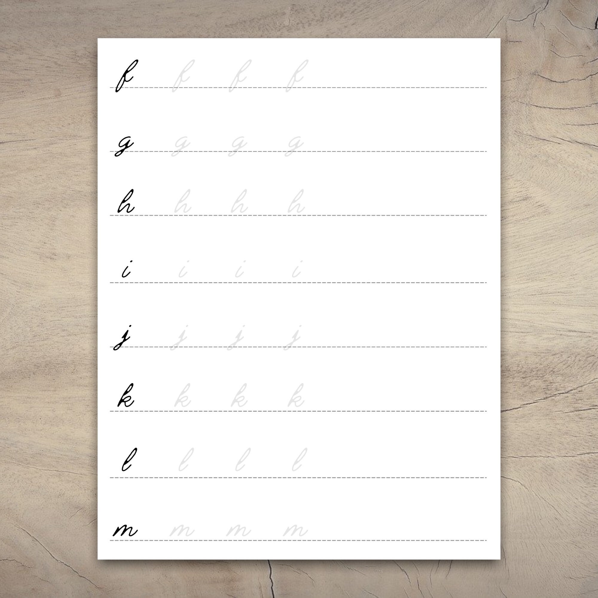 Calligraphy Practice Sheets PDF Learn Cursive Digital File - Etsy