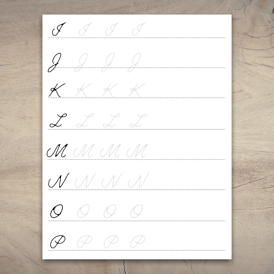 Calligraphy Practice Sheets PDF, Learn Cursive Digital File ...
