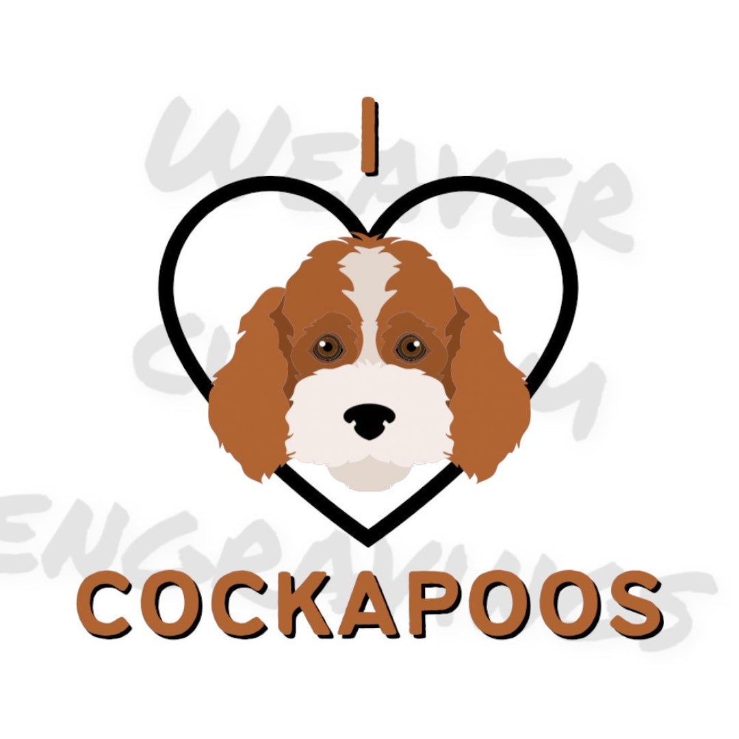 I Love Cockapoos SVG PNG PDF, Cockapoo Dog Art, Dog Owner Clipart, Dog ...