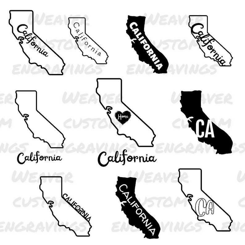 California State SVG PNG PDF, California Silhouette Cut File ...