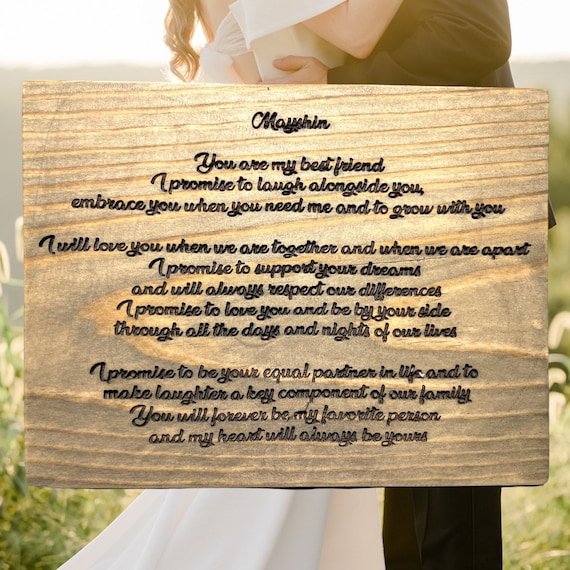 PERSONALIZED WEDDING VOWS Wood Sign Customized Wooden Sign - Etsy