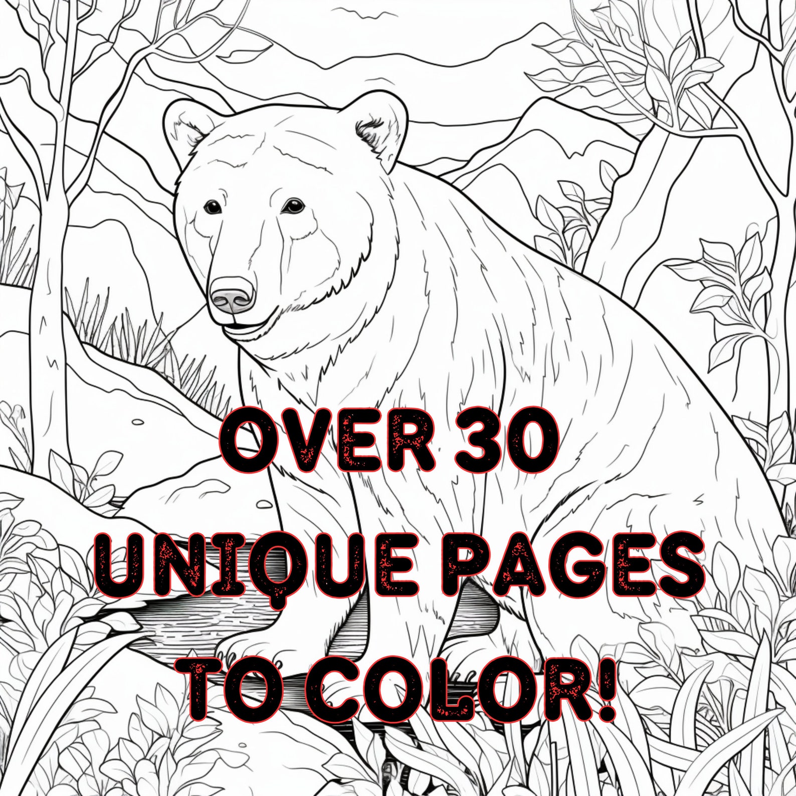 30+ Black and White Adult Coloring Pages - Zoo Animal Collection ...