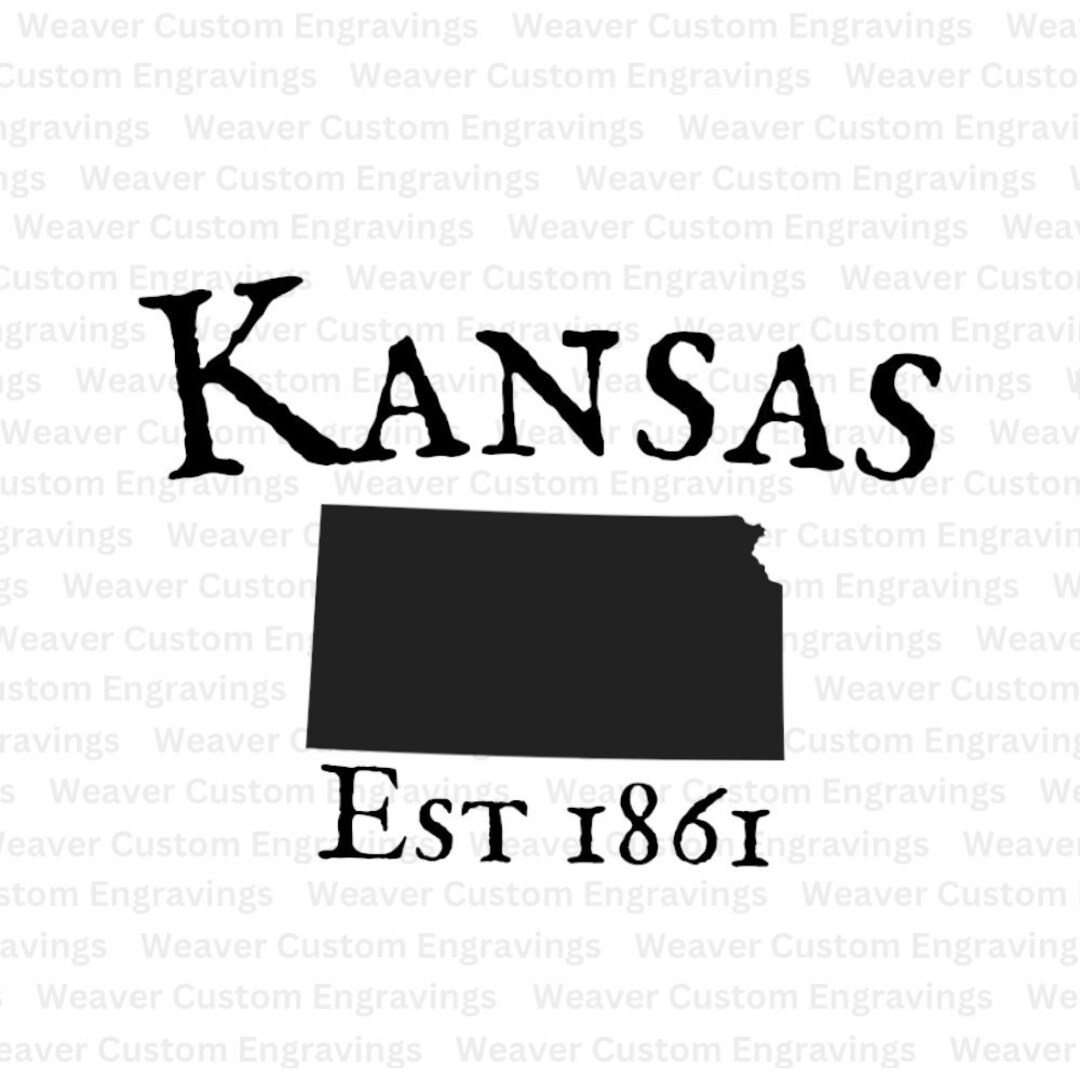 Kansas Outline Established in 1861 SVG & PNG, State of Kansas ...