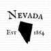 Nevada Outline Silhouette Established Date SVG and PNG, State of Nevada ...