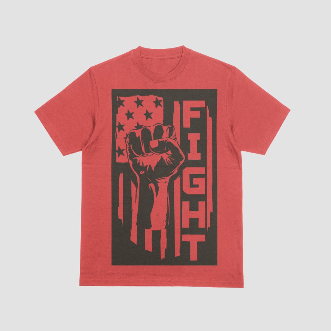 Fight for America - American Flag & Fist Image - Monochrome Graphic ...