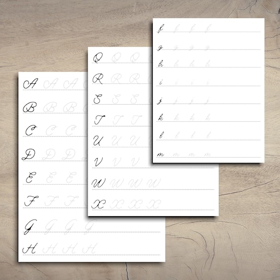 LEARN CURSIVE Practice Sheets Learn to Write Cursive Tracing - Etsy