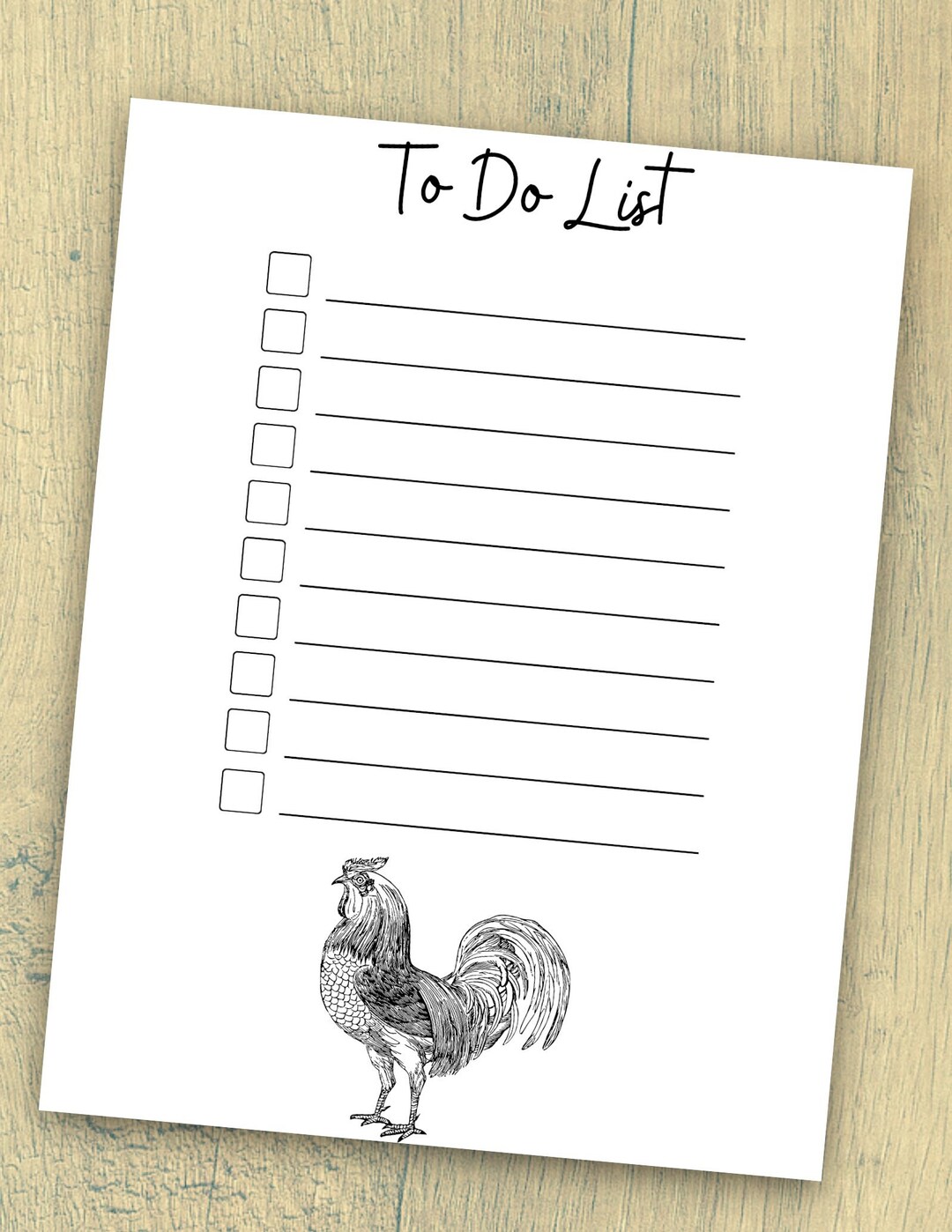 To Do List Print, Printable Rooster Planner, Printable Farm Theme to Do ...