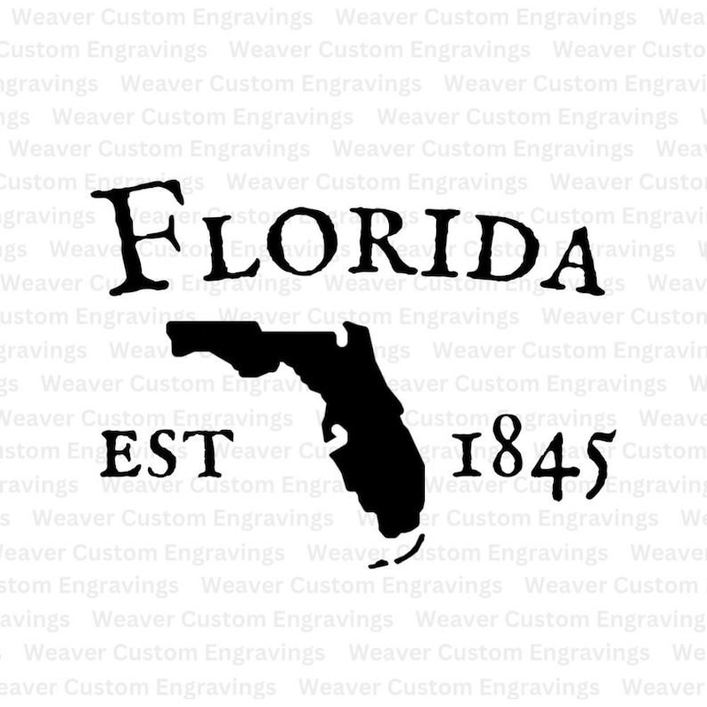 Florida Outline With Established Date 1845 SVG PNG Florida - Etsy