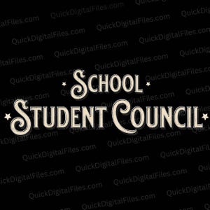 School Student Council Classic Text Design | Digital Download (SVG, PNG ...