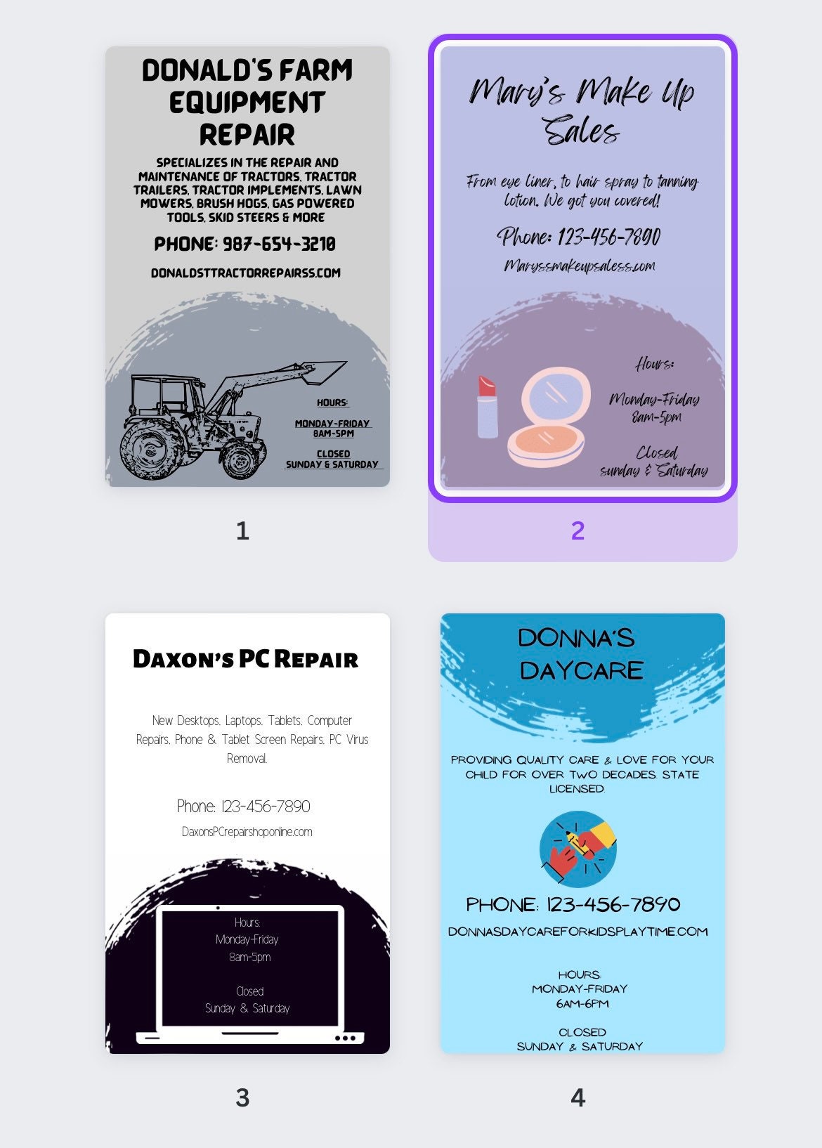 FLYERS TEMPLATES, 4 Pack Business Flyer, Editable Flyer Digital File ...