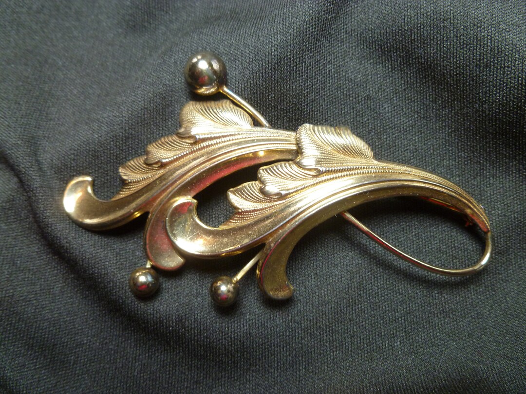 Vintage - 1940s Gold Plated Forstner Sterling Brooch - Etsy