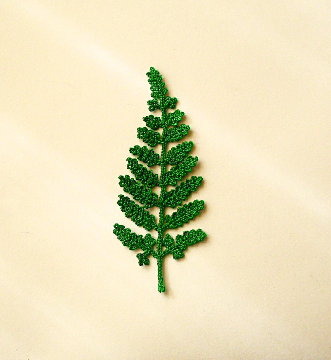Crochet Fern Leaf Applique Handmade Ferns Art Design School - Etsy UK
