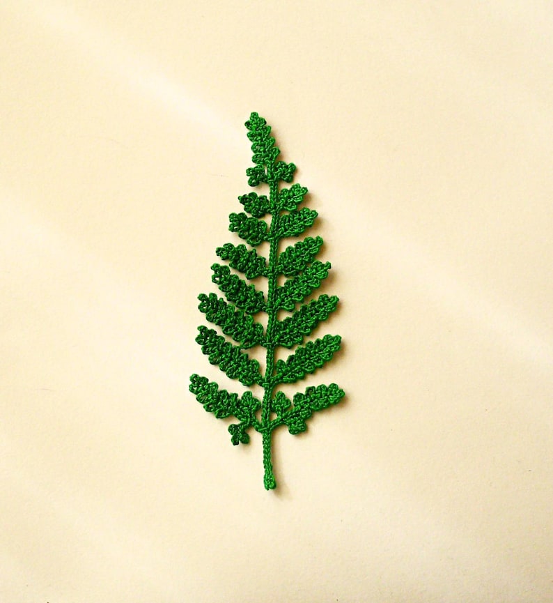 Crochet Fern Leaf Applique Handmade Ferns Art Design School - Etsy UK