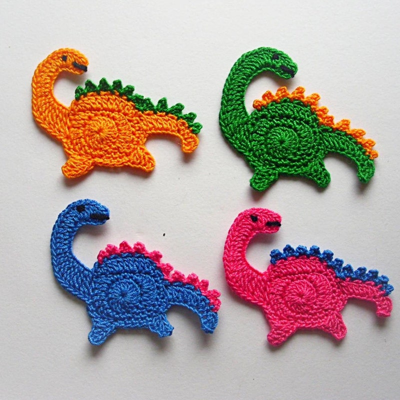 Crochet Dinosaur Applique - Etsy