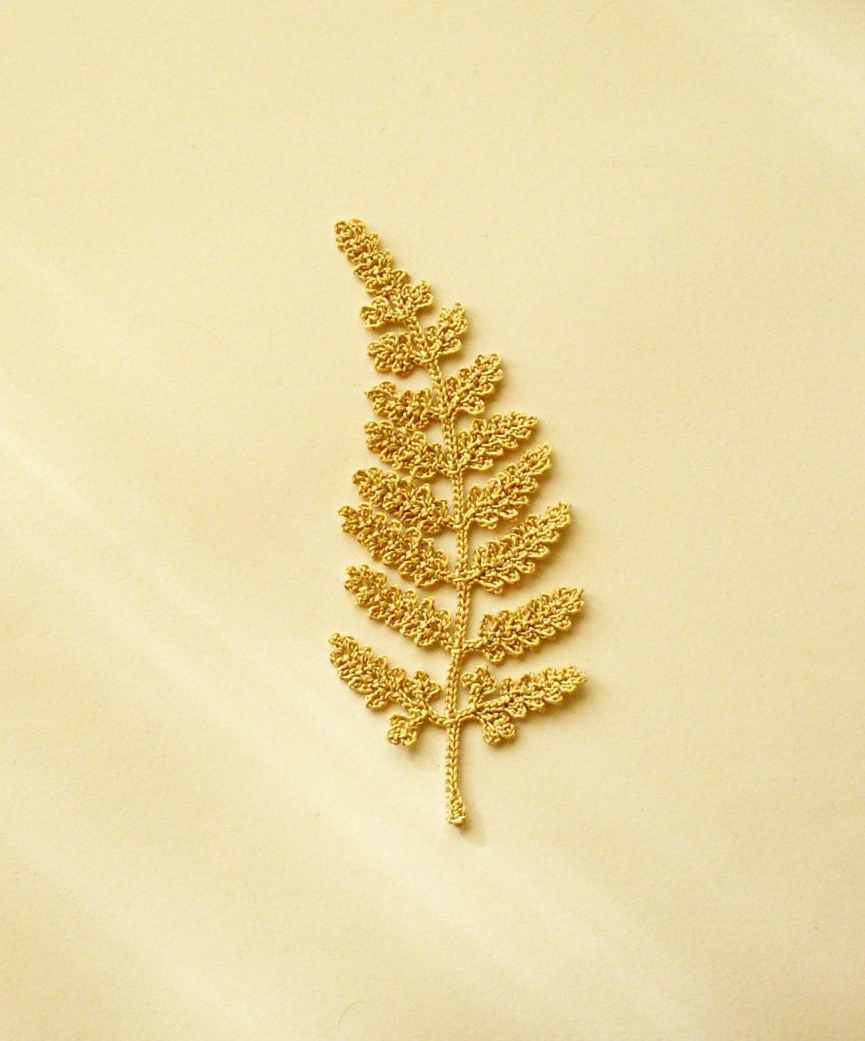 Crochet Fern Leaf Applique Handmade Ferns Art Design School - Etsy