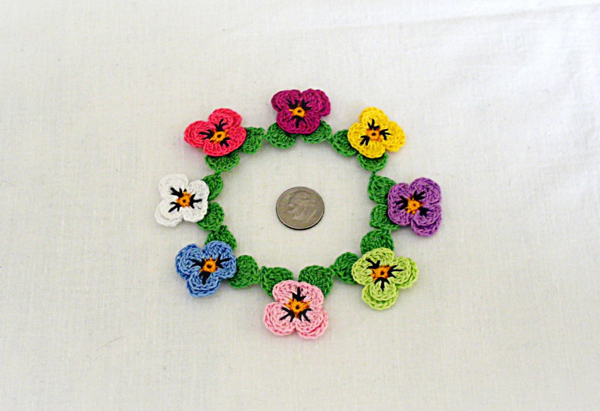 Hand Crochet Pansy Appliques, Violet Flower Embellishments, 8 Pieces - Etsy