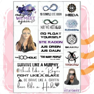Clarke the 100 Cw Sticker Designs Heda Lexa Digital Download Pdf File ...