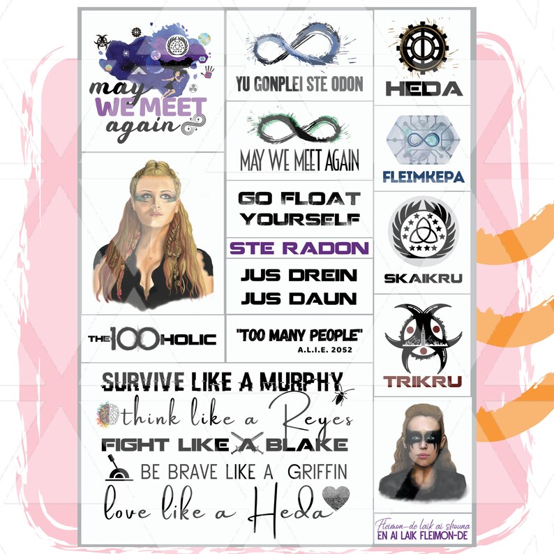 Clarke the 100 Cw Sticker Designs Heda Lexa Digital Download - Etsy
