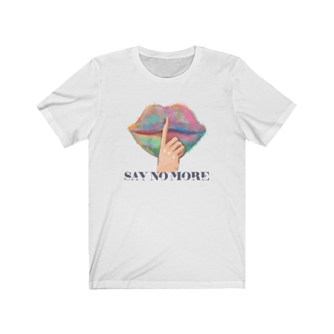 Say No More Graphic Lips T-shirts Rainbow Illustration | Etsy