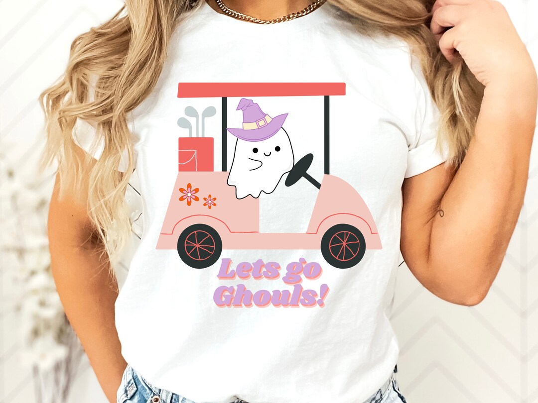 Womens Halloween Ghost Golf T-shit Funny Halloween Lets Go - Etsy