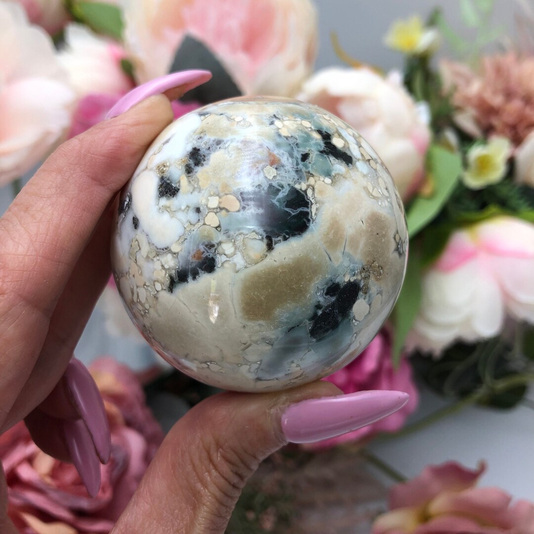 Agate Spotted Crystal Ball 60mm Sphere - Etsy