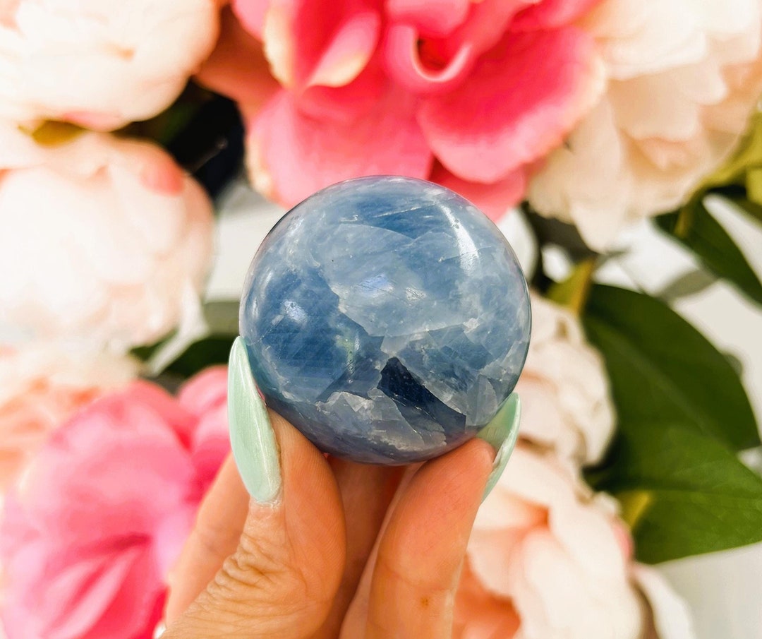 Blue Calcite Crystal Ball (2) 45mm Sphere - Etsy
