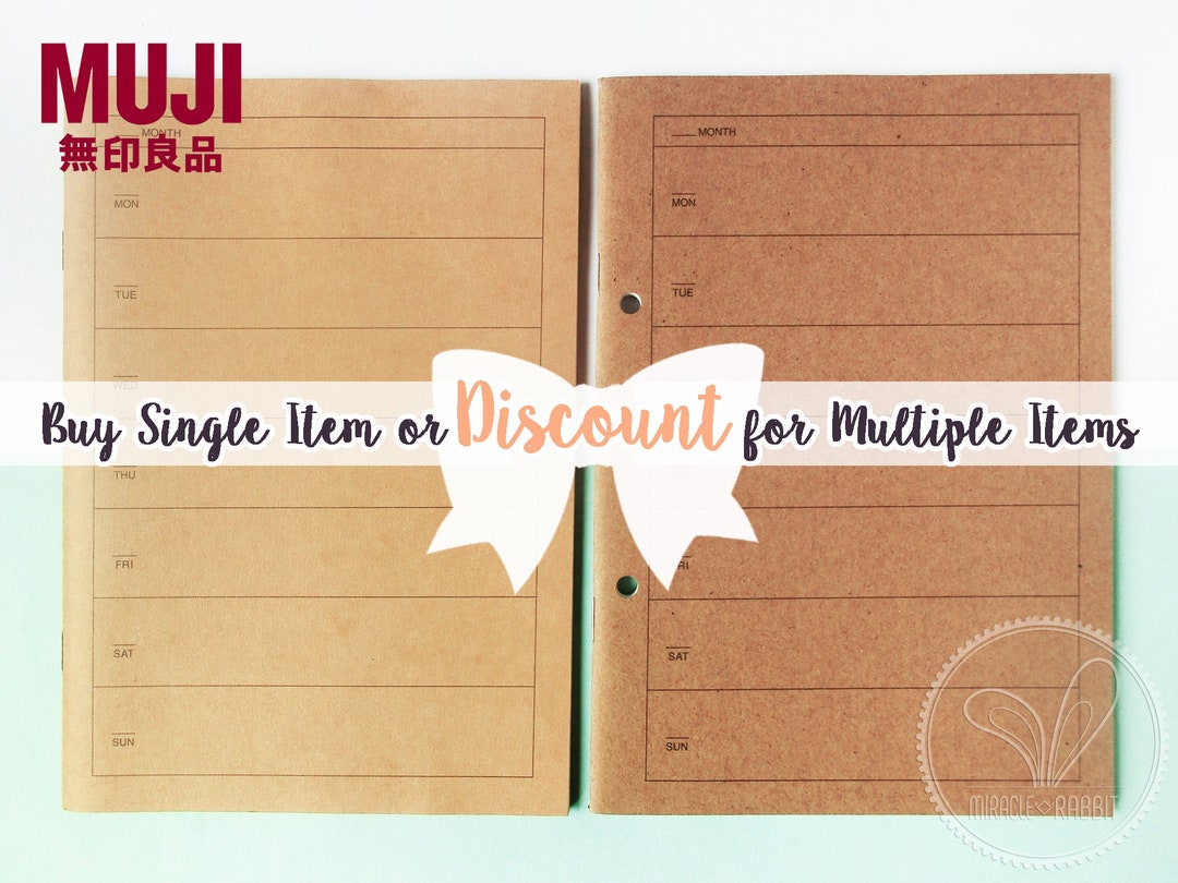 Muji A5 Kraft Weekly Planner (without Punch Holes) - Note, Notebook ...